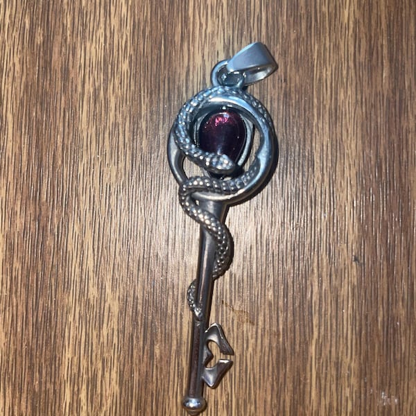 Purple Crystal Key Necklace: Gothic Witchy Jewelry Gift - Etsy