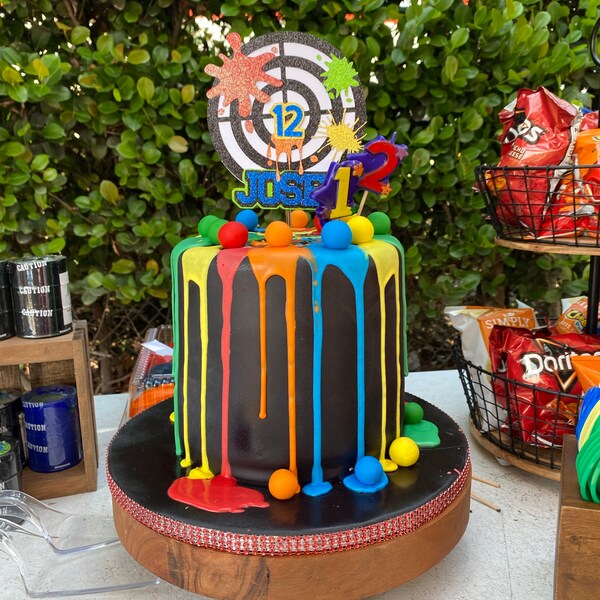Paintball Cake Topper, Paintball Birthday Party, Paintball Party ...