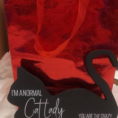 Funny Cat Sign, Cat Lovers Decor, Crazy Cat Lady, Funny Cat Quote, Wood ...