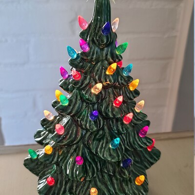 Ceramic Christmas Tree With Pointed Bulbs. Small Ceramic Christmas Tree ...