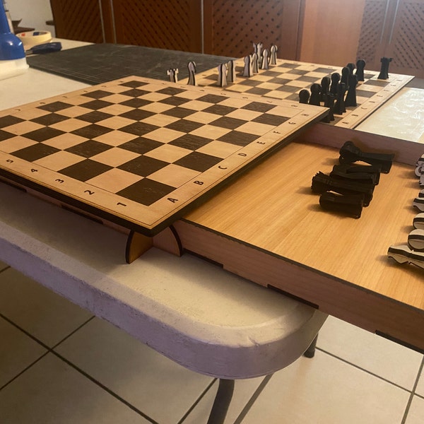 Chess and Chess Pieces Laser Cut Files Wooden Laser Cut Cnc Vector ...