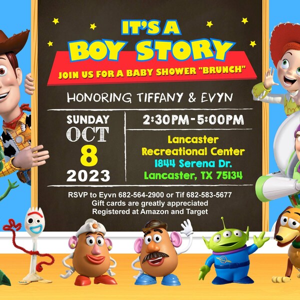 Toy Story Baby Shower Invitation, Boy Story Invitation, Baby Shower ...