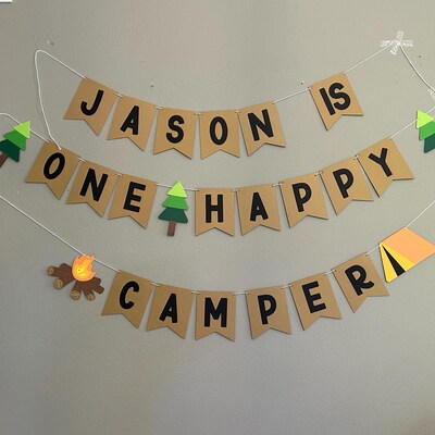 Camping Birthday Banner Camp Birthday Banner Camping Happy Birthday ...