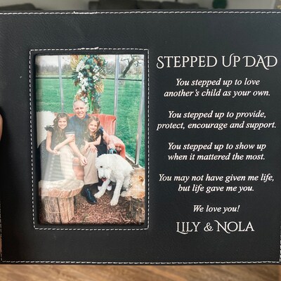 Step Dad Gift Picture Frame Personalized Stepfather Picture Frame ...
