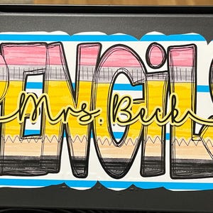 Custom Pencil Dispenser Vinyl Decal Personalized With a Name. DECAL ...