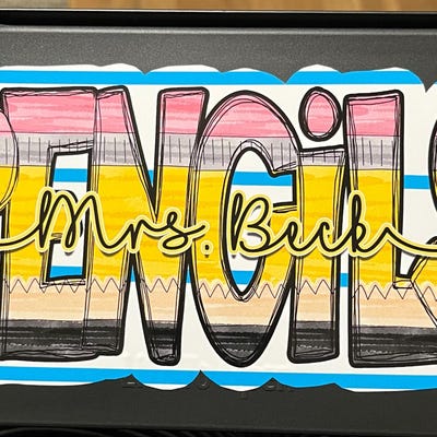 Custom Pencil Dispenser Vinyl Decal Personalized With a Name. DECAL ...