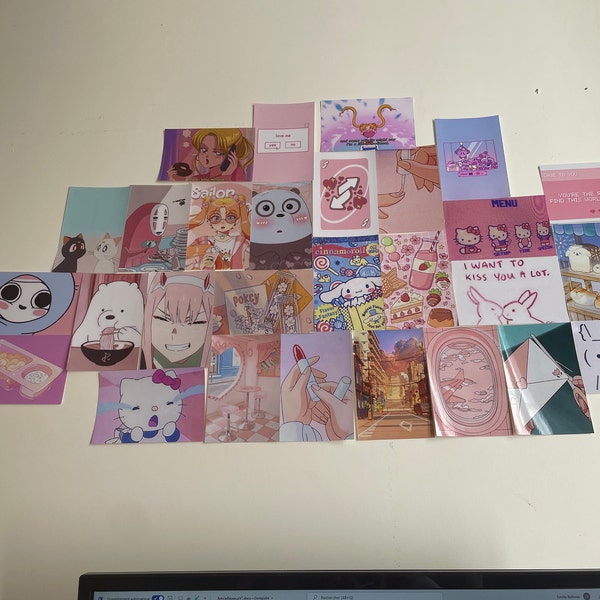 Anime Aesthetic Wall Collage Kit, Kawaii Room Decor, Anime Poster ...