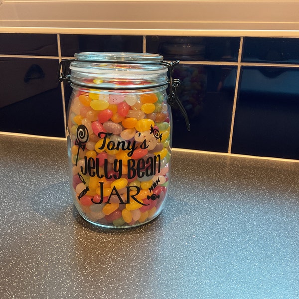 Personalised Sticker/label/decal for Sweet Jar... Add Your Own Name ...