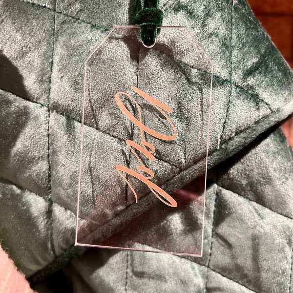 Acrylic Stocking Tags - Acrylic Name Tags, 3.5x2 Inches, Bridesmaid ...