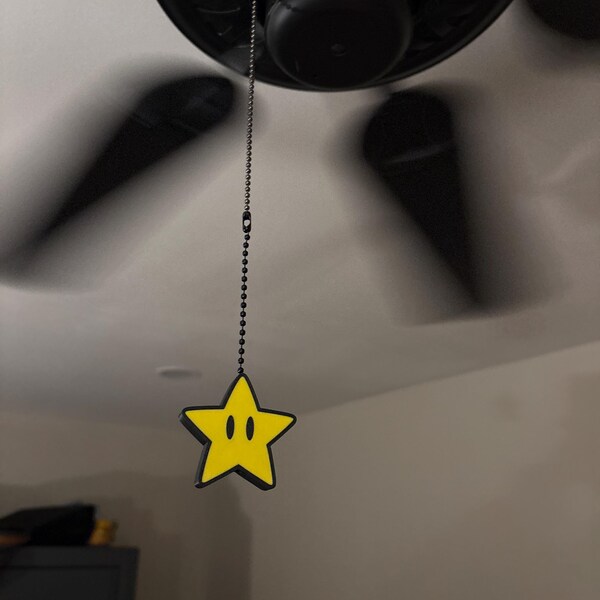 Mario Ceiling Fan Pull | Mario Bedroom | Super Home Decor | Super Star ...