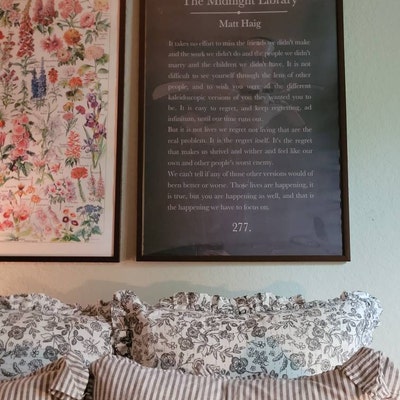 Customizable Book Page Sign Canvas Hanging Book Quote Print Canvas Sign ...