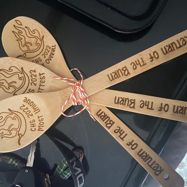BBQ Cookoff Prize, Custom Engraved Cutting Board and Spoon - Etsy