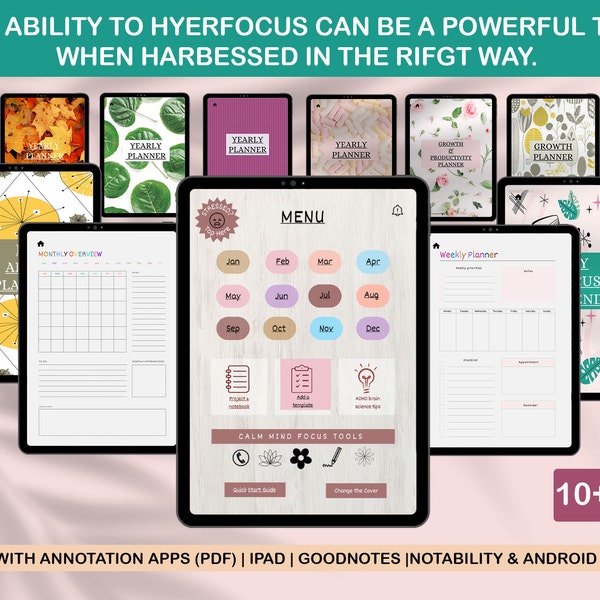 ADHD Digital Planner (made by an ADHDer) for iPad, Goodnotes + Android ...