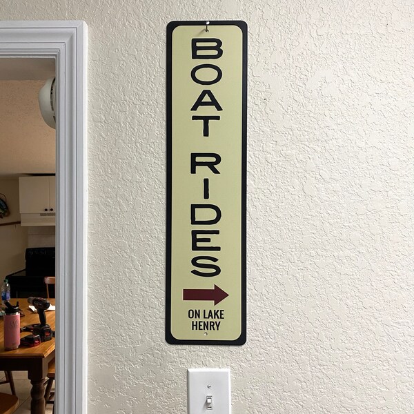 Boat Rides Sign, Personalized Vertical Lake Name Sign, Custom Arrow ...