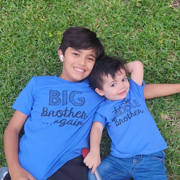 Big Brother Again Shirt, Middle Brother Shirt, Little to Middle Brother ...