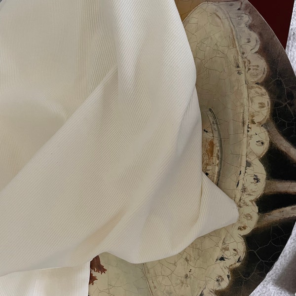 Rib Knit 100% Cotton Fabric Ivory Solid | 56 Inch Width Baby Rib 1x2 ...