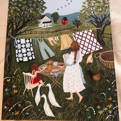 Afternoon Tea 8x8 Fine Art Print of My Original Gouache Painting - Etsy