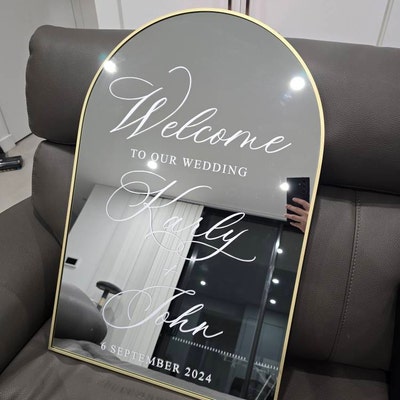 Custom Wedding Sign Vinyl Decal Large Welcome Decal for Engagement ...