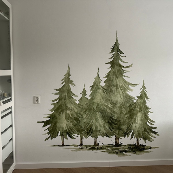 Tree Wall Decal, Trees Wall Decal, Forest Wall Decal, Peel and Stick ...
