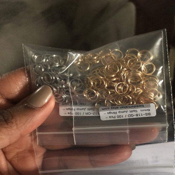 BS-118-GD / 100 Pcs - 6mm Split Jump Rings - Double Jump Rings, 16K ...