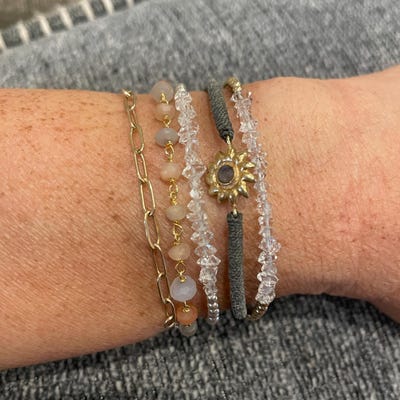 Triple Strand Gemstone Bracelet, Sterling Silver, 3 Strands, Colorful ...