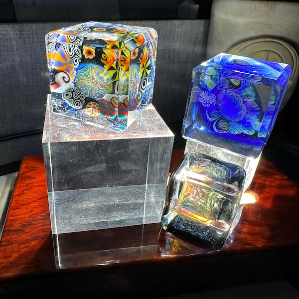 Santa Cruz Lights 5 LED Square Black Lacquer Color Changing Stand Base ...