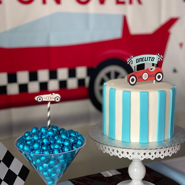 Vintage Race Car Paper Straws | Race Car Party Decorations, Fast One ...