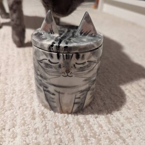 Personalized Cat Urn, Flat Lid, With Name or Without Name. Decorated as ...