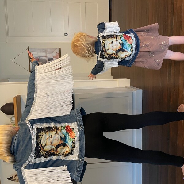 Custom Dolly Parton Denim Jacket, Rhinestone Fringe - Etsy