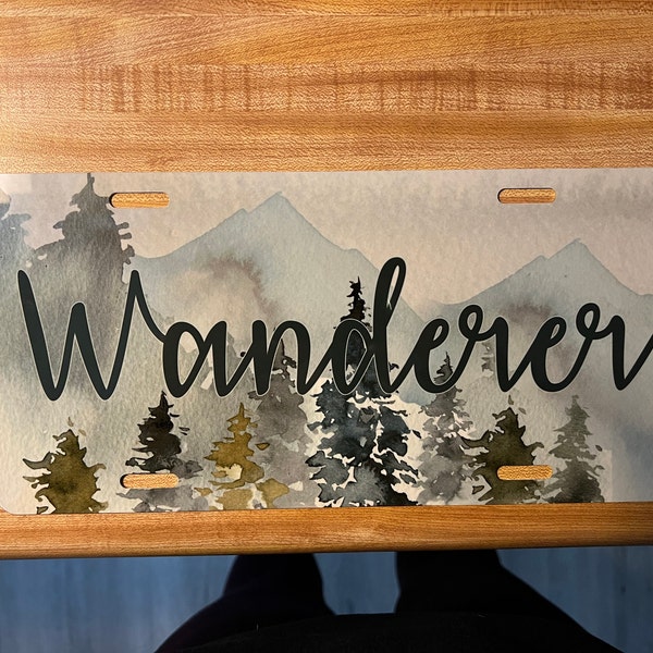 Wanderer License Plate, Mountain Car Tag, Front Car Tag, Custom License ...