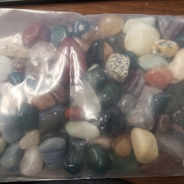 Assorted Tumbled Stones 0.5 in and 1 in BIG From 2oz Wholesale Bulk Lot ...