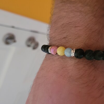 Pansexual Bracelet Zodiac Sign Bracelet Lava Rock Gemstone Bracelet ...