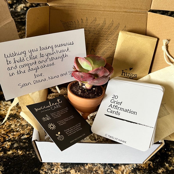 Sympathy Gift Box With Grief Affirmation Card Set Loss Loved One Grief ...