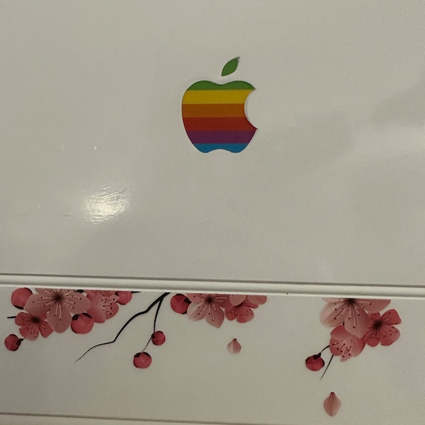 Retro-style Vibrant Rainbow Apple Logo Sticker for iPad or iPad Magic ...