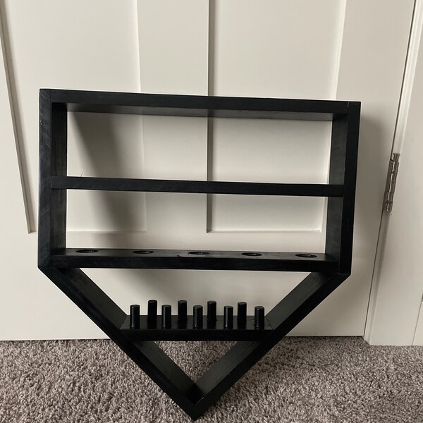 Handcrafted Wood Baseball Shelf Handmade Wooden Baseball Glove Display ...