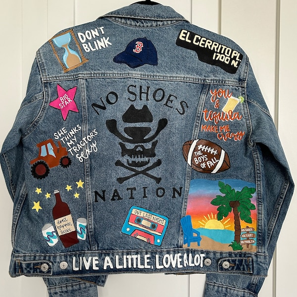 Custom Hand-painted Denim Jacket - Etsy