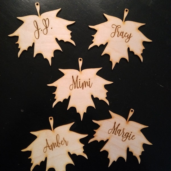 Maple Leaves Place Cards Thanksgiving Place Cards Laser Cut Leaves ...