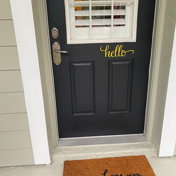 Hello Door Decal Front Door Greeting, Hello Sticker, Welcome to Our ...