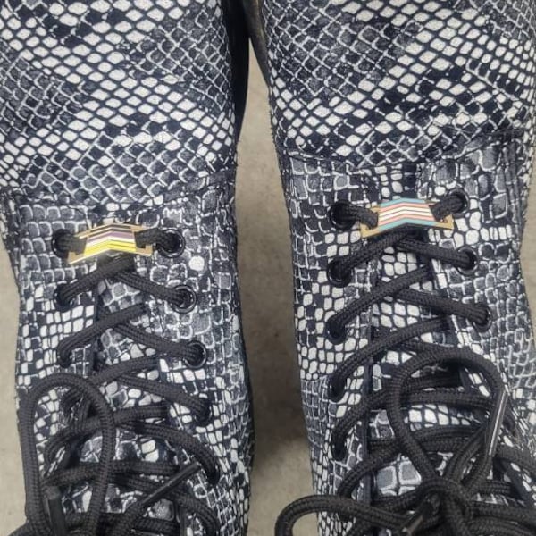 Trans Lace Locks — Small Subtle Gay Pride Shoelace Enamel Badge Shoe ...