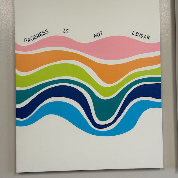 Progress is Not Linear Poster, Motivation Poster Home Office, School ...