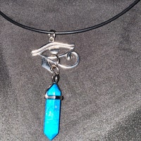 Eye of Rah Necklace Eye of Horus With Crystal Pendant Eye of - Etsy