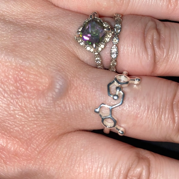 Sterling Silver Elements Science Ring, RNA Ring Jewelry, Adjustable ...