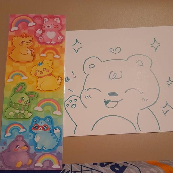 Gummy Pets Sticky Notes ~ Gummy Bear Candy Theme Stationery ~ Cat Face ...