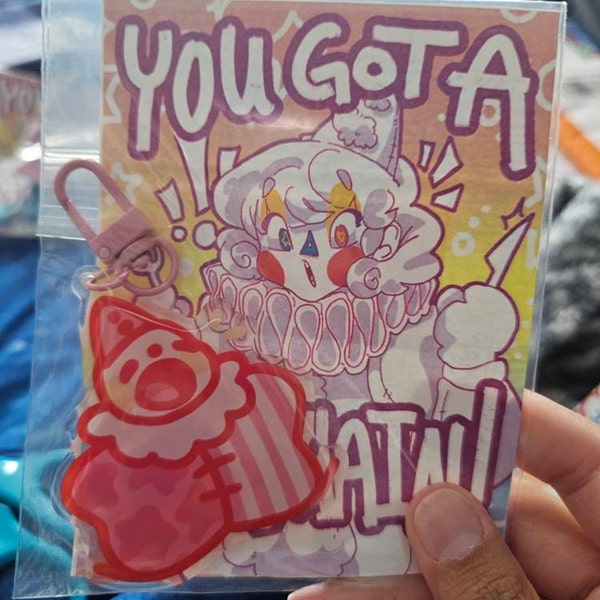 Cute Lil Clown Keychains // Acrylic 3in Keychain - Etsy