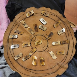 Viking Rune Divination Set With Genuine Ox-bone Rune Shards & Premium ...