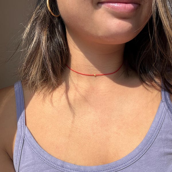 925 Red String Choker, Protection Jewelry, Kaballah Red Necklace, Red Amulet Jewelry, Adjustable ...