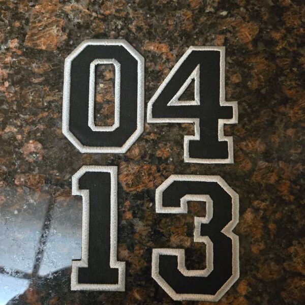 High School Varsity Numbers Patch College Letterman Jacket Embroidered ...