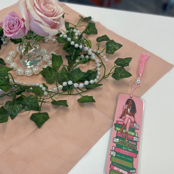 Pink and Green Bookmarks, AKA Sorority Inspired Bookmarks, Planner Page ...