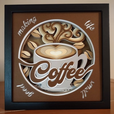 Coffee Shadow Box Svg, Shadow Box Svg, Coffee Svg, Cricut Svg, Card ...