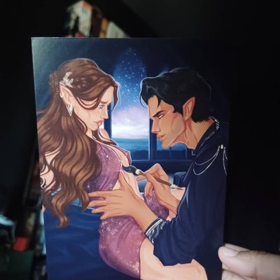 5x7 Feysand Art Print ACOTAR Couples Art Fan Art Feyre and Rhysand Bookish Bookish Merch SJM ...